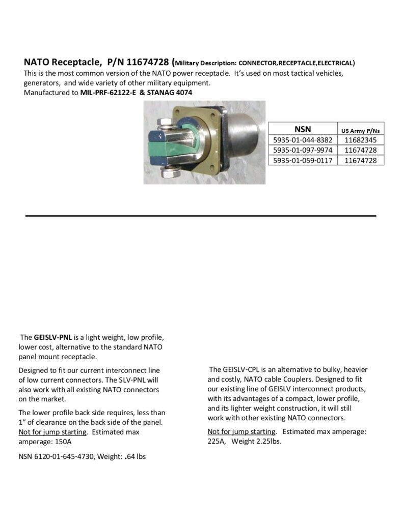 NATO Jump Start Cables - ELECTRA START NW